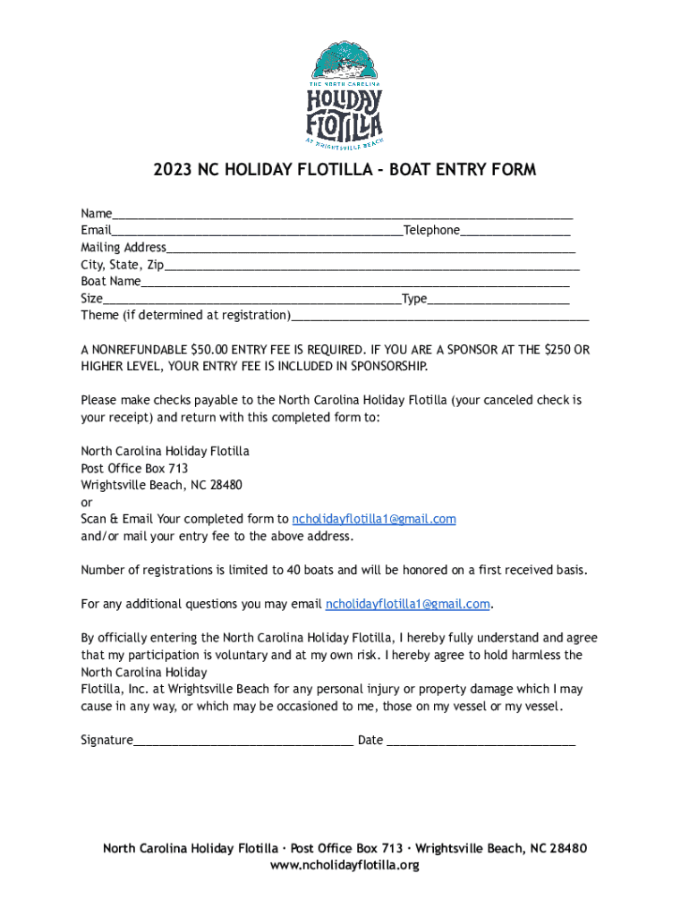 Fillable Online 2023 Boat Registration Form Fax Email Print - pdfFiller