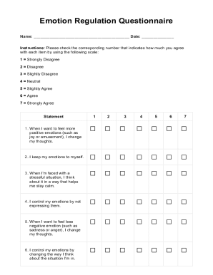 Fillable Online Emotion Regulation Questionnaire (ERQ) PDF. Discover ...