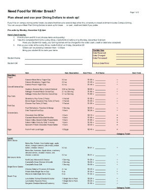 Fillable Online Break order form 12 2 NO formulas Fax Email Print ...