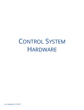 Fillable Online Control System Hardware. Control System Hardware Fax ...
