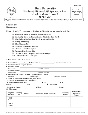 Fillable Online Financial Aid Application Form (For ... Fax Email Print ...