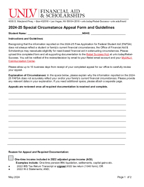 Fillable Online 2024-25 Special Circumstance Appeal Form and Guidelines ...
