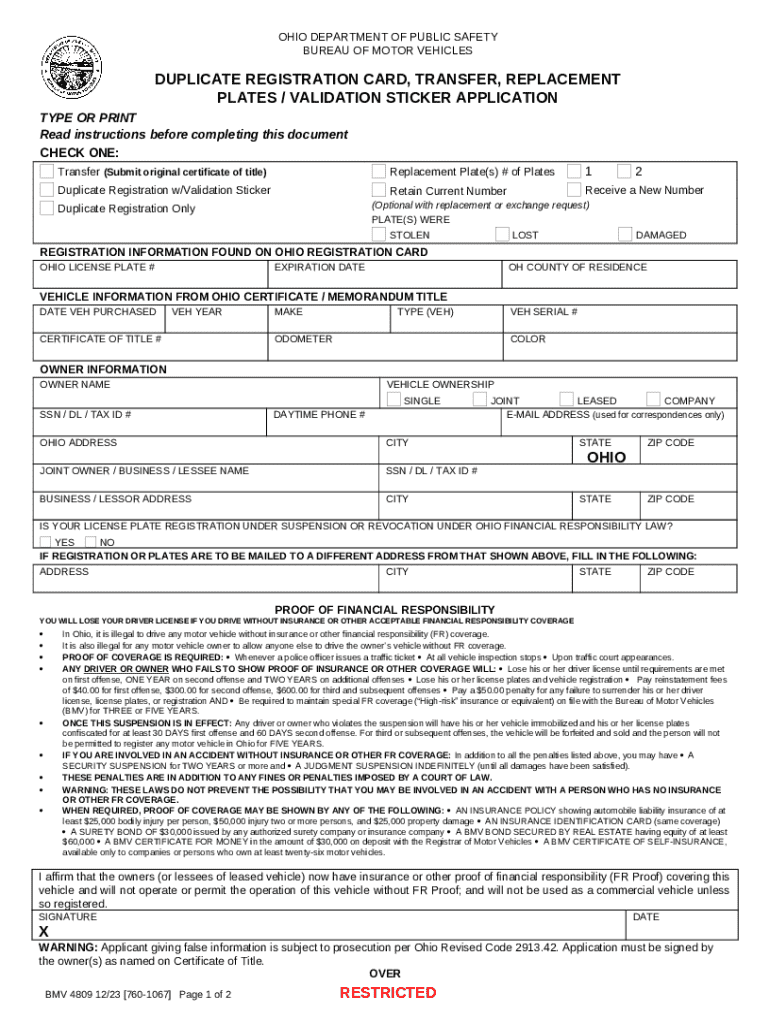 BMV 4808 - Application for Registration of a Motor Vehicle ... Doc ...