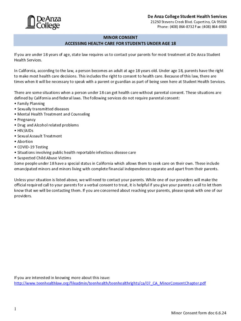 Fillable Online Minor-Consent-Form-Medical-2024-0606.pdf Fax Email Print - pdfFiller