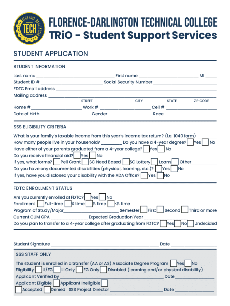 Fillable Online TRiO-SSS-Student-Application-Form. ... Fax Email Print - pdfFiller