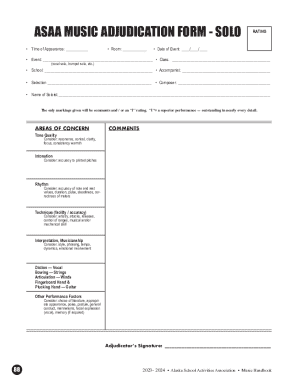Fillable Online ASAA MUSIC ADJUDICATION FORM - SOLO Fax Email Print ...