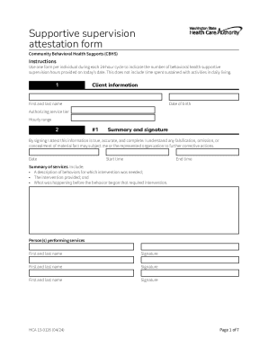 Fillable Online CBHS supportive supervision attestation form (13-0126 ...