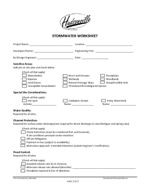 Fillable Online Erosion and Sediment Control and Stormwater ... Fax ...