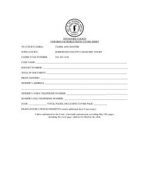 Fillable Online UNIFORM FAX FILING COVER SHEET Fax Email Print - pdfFiller