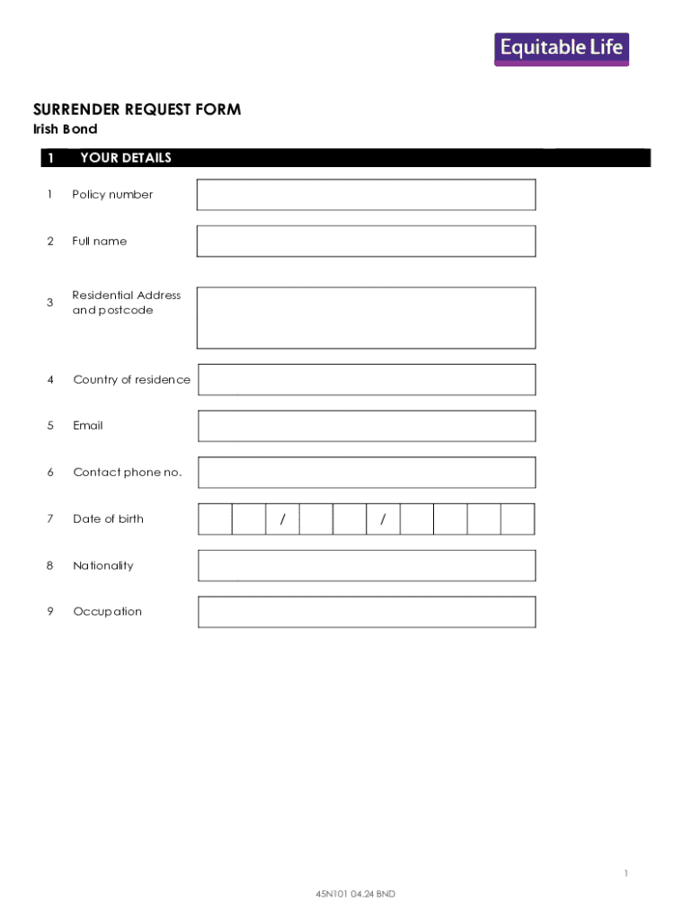 Fillable Online Adult Surrendered Person Registration Identification ...