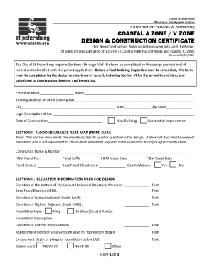 Fillable Online coastal a zone / v zone design & construction ...