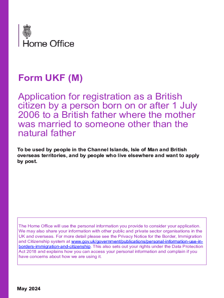 Fillable Online Form UKF (M) Application for registration as a British ...