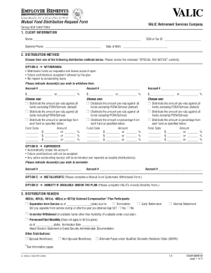 Fillable Online Mutual Fund Distribution Request Form Fax Email Print ...