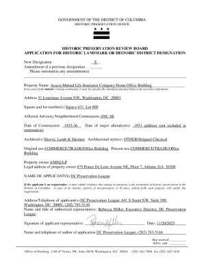 Fillable Online planning dc Property Name: Acacia Mutual Life Insurance ...