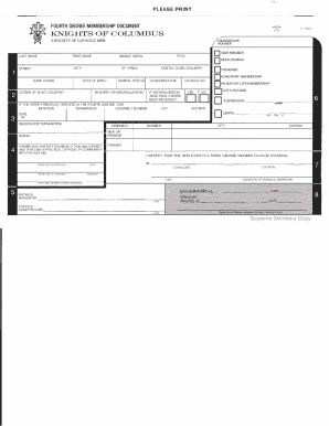 Fillable Online Knights Of Columbus Form 4 Pdf - Fill Online, Printable ...