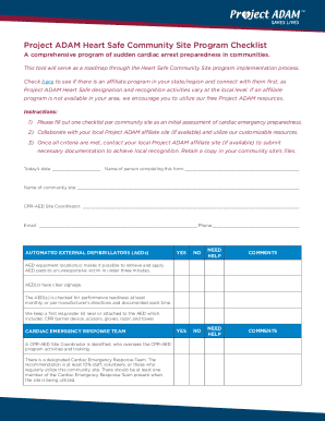 Fillable Online pediatrics duke Project ADAM Heart Safe School ...