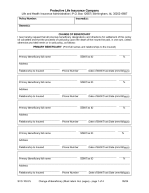 Fillable Online beneficiary-designation-change-request. ... Fax Email ...