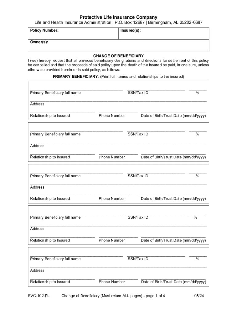 Fillable Online beneficiary-designation-change-request. ... Fax Email ...