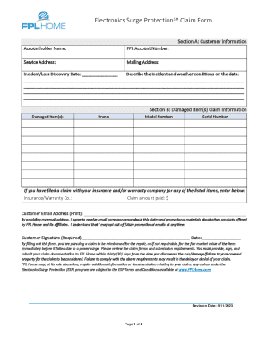 Fillable Online Basic Plus Surge Protection Claim Form Fax Email Print ...