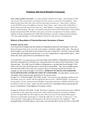 Fillable Online Problems with David Straight's Affidavit of Repudiation ...