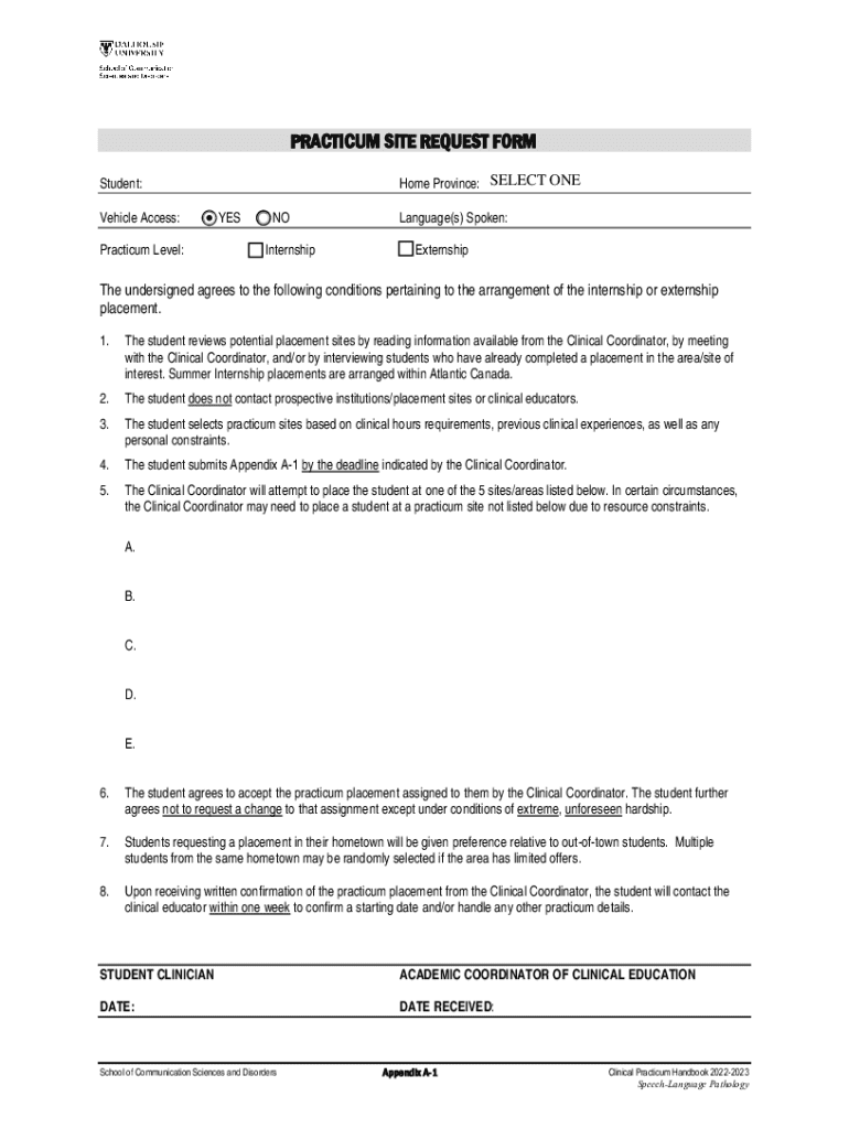 Fillable Online Clinical Practicum Handbook & Forms Fax Email Print - pdfFiller