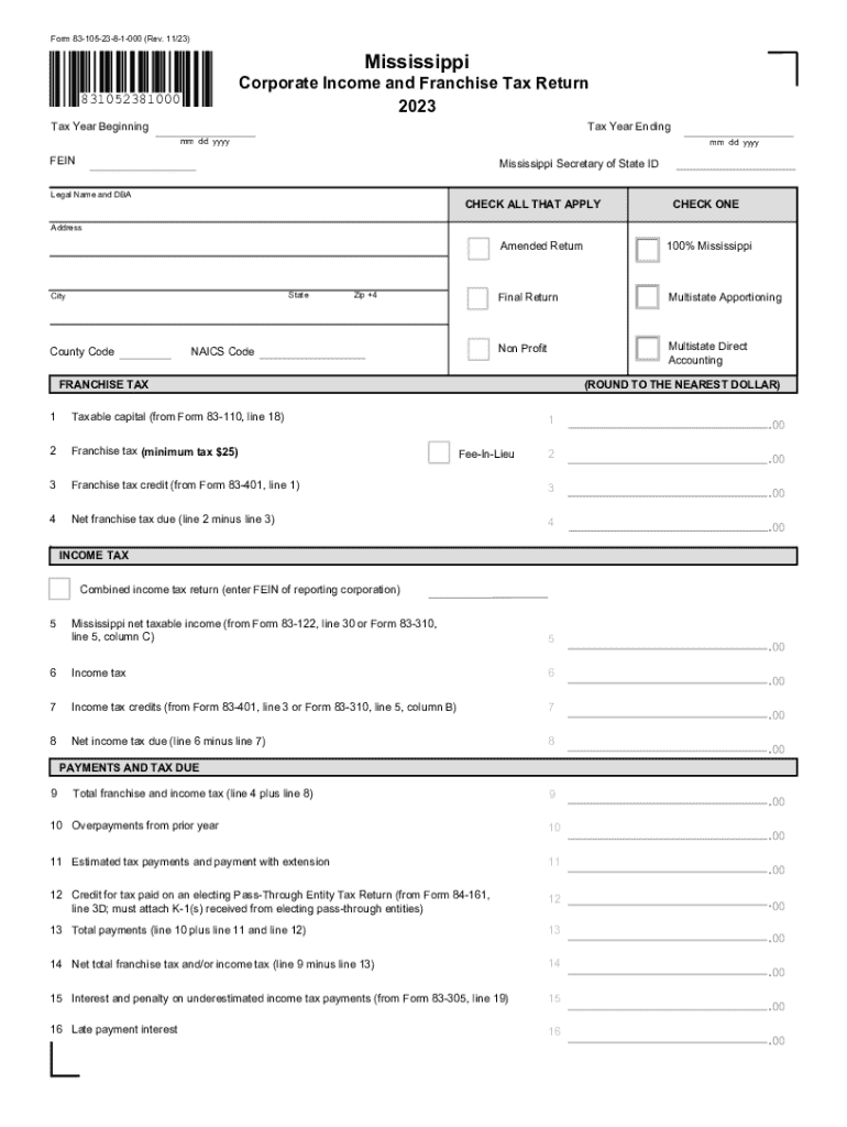Fillable Online Form 83-105-23-8-1-000 (Rev Fax Email Print - pdfFiller