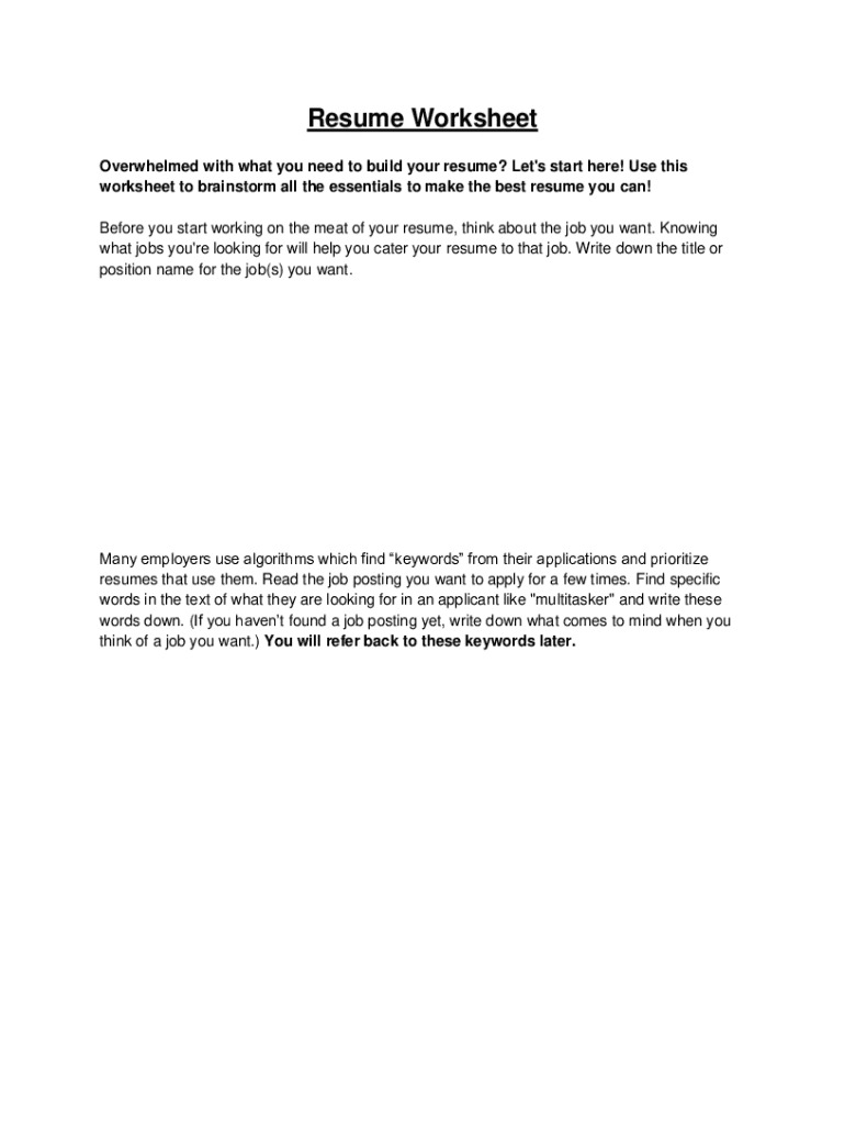 Fillable Online High School Resume: Tips, Template, and Example Fax ...