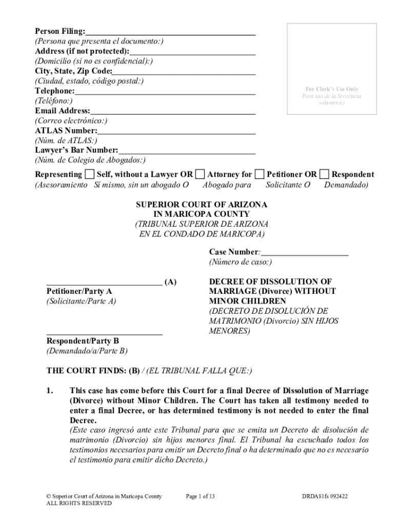 Completable En línea superiorcourt maricopa DISSOLUTION PACKET - San ...