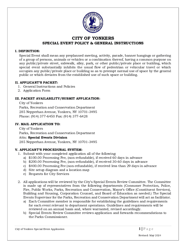 Fillable Online CITY OF GENEVA APPLICATION FOR SPECIAL EVENTS Fax Email ...