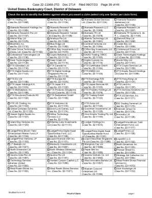 Fillable Online FTX Trading Ltd. - Restructuring Administration Cases ...