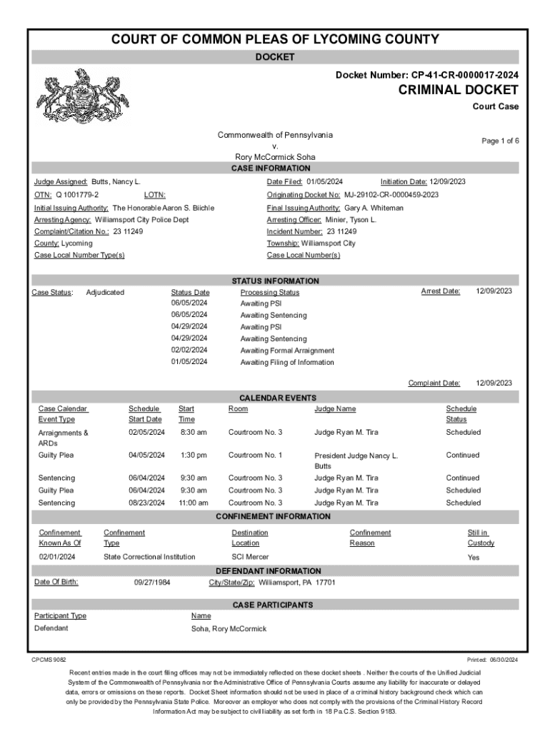 Fillable Online Rory McCormick Soha Fax Email Print - pdfFiller