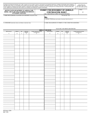 Fillable Online VS Form 1-27A Permit for Movement of Animals ...