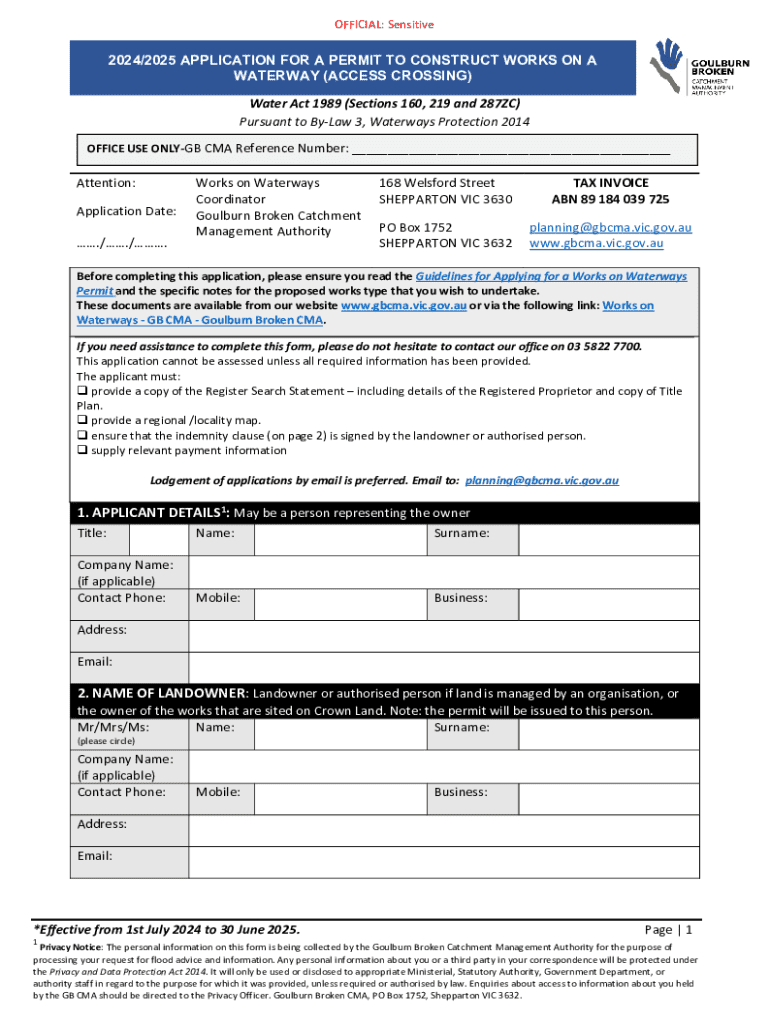 Fillable Online 2024-2025 Permit Access Crossing Application Form. ... Fax Email Print - pdfFiller