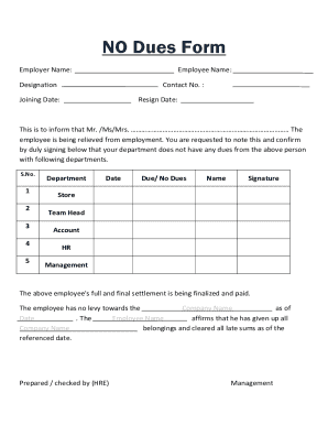 Fillable Online What is the Importance of No Dues Certificate ... Fax ...
