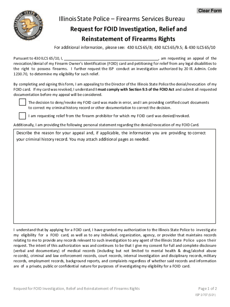 Fillable Online Free fillable Illinois State Police Office of Firearms ...