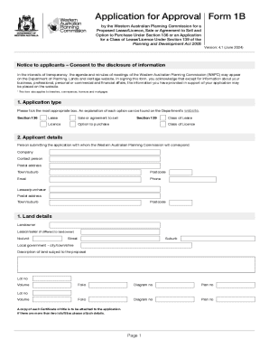 Fillable Online Form 1 Application for approval to undertake ...