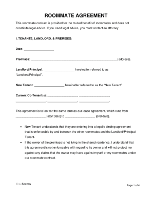 Fillable Online Flatmate Agreement Templates for the UK Fax Email Print ...