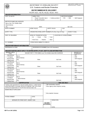 Fillable Online 2009 Form DHS CBP 3461 Fill Online, Printable, Fillable ...