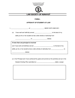 Fillable Online Form L (Affidavit Student) Fax Email Print - pdfFiller