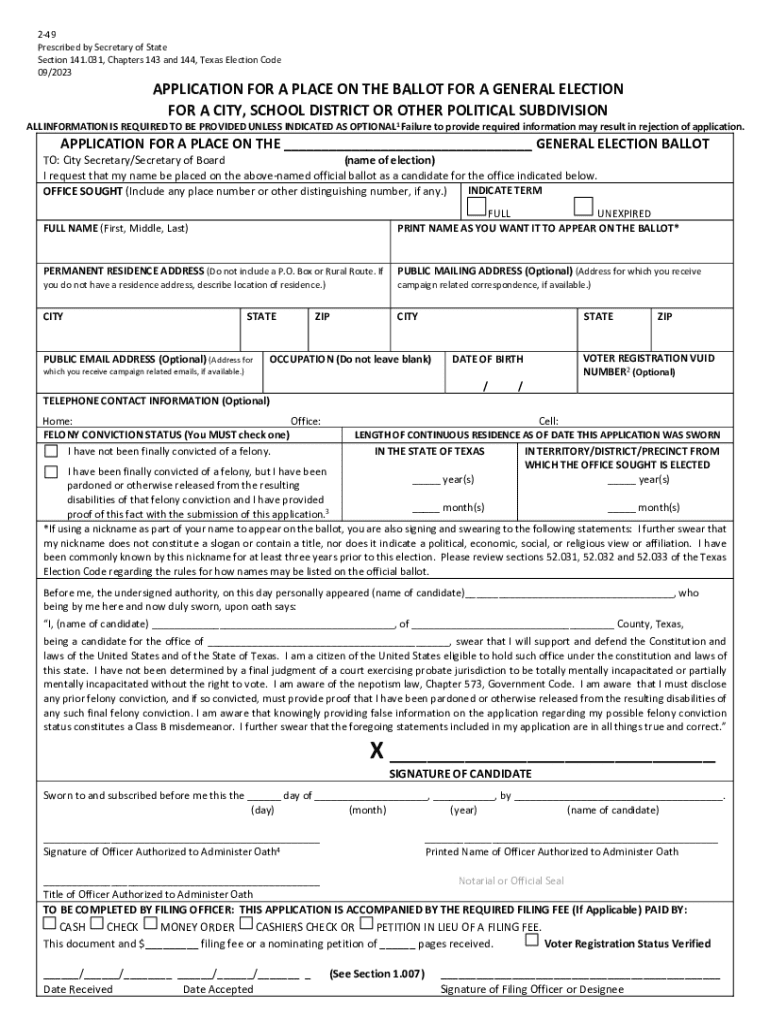 Fillable Online May 4, 2024 General Election Candidate Packet Forms.pdf ...