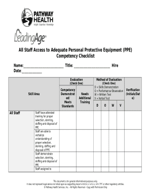 use of personal protective equipment (ppe) competency Doc Template ...