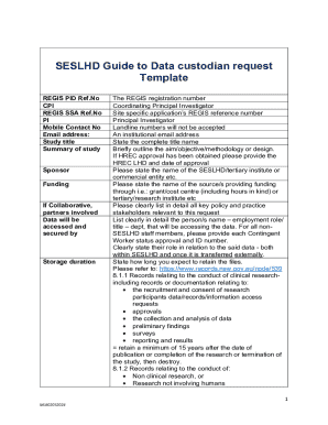 Fillable Online Guide to SESLHD Data Custodian brief template 02052024 ...