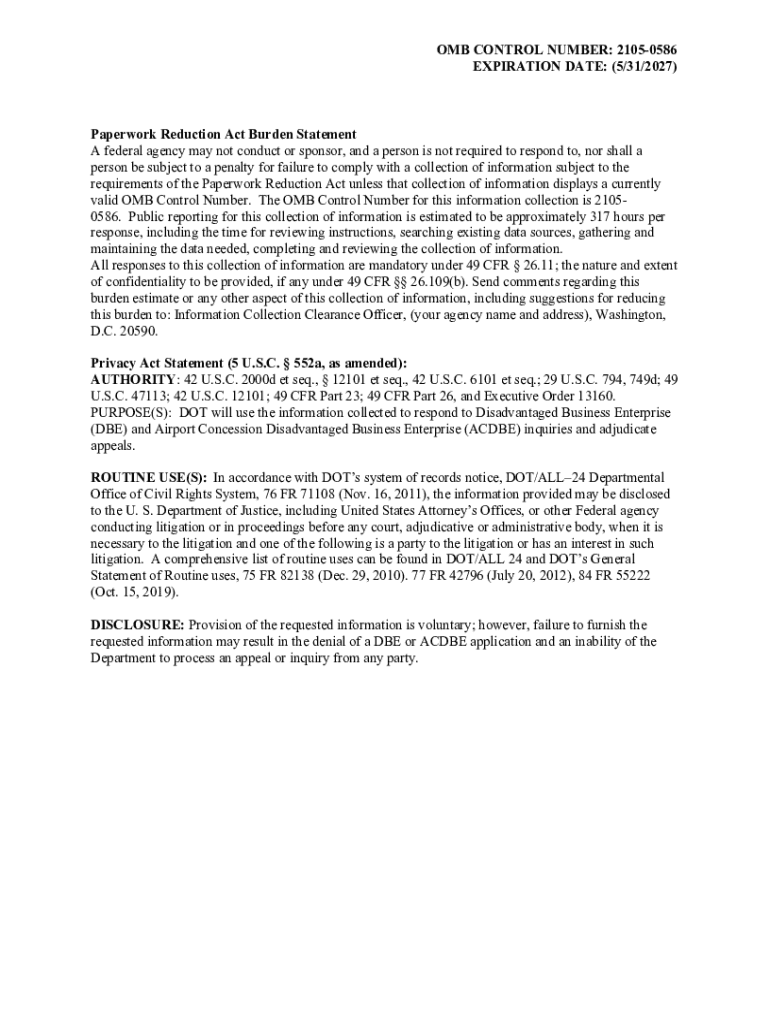 Fillable Online Uniform Report of DBE Awards or Commitments and ...