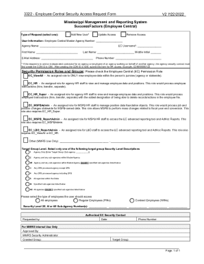 Fillable Online 3322 - Employee Central Security Access Request Form Fax Email Print - pdfFiller