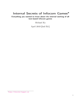 Fillable Online Internal Secrets of Infocom Games. Everything you ...