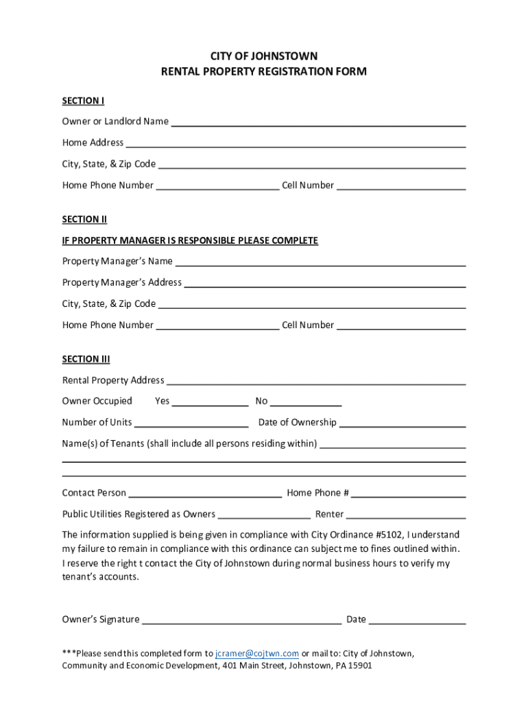 Fillable Online Rental-Property-Registration-Form. ... Fax Email Print ...