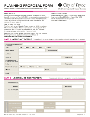 Fillable Online Planning Proposal Information Sheets Forms and Guides ...