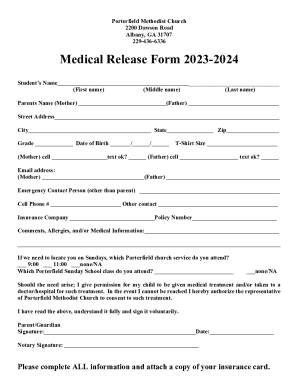 Fillable Online Medical Release Form 23-24.docx Fax Email Print - pdfFiller