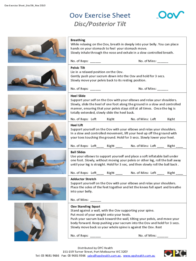 Fillable Online Oov Exercise Sheet - Fill and Sign Printable Template ...