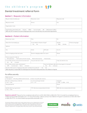 Fillable Online Dental Referral Form English - InfoHub Fax Email Print ...